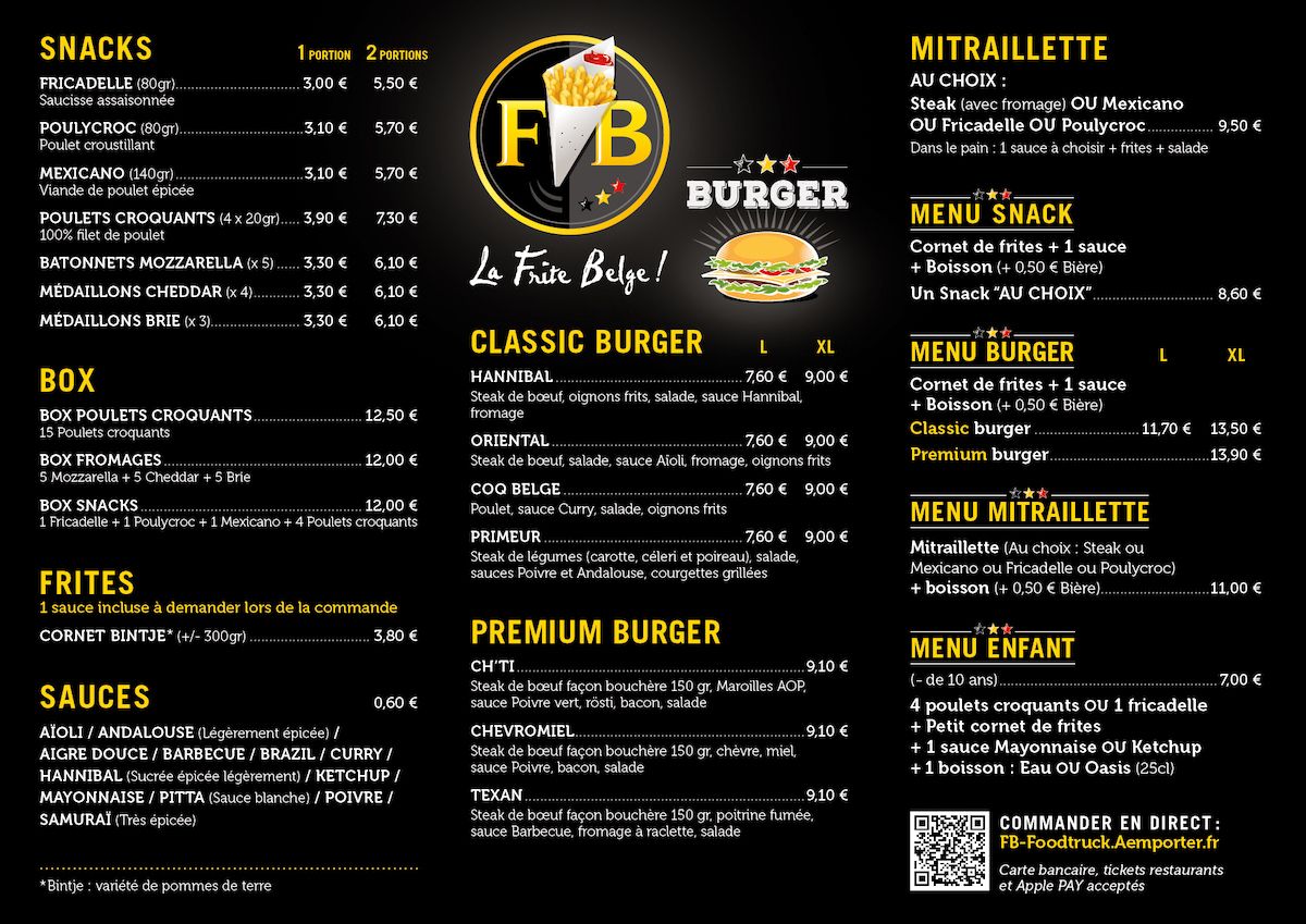 La Frite Belge, frites Belge et burgers sur Poitiers et environs